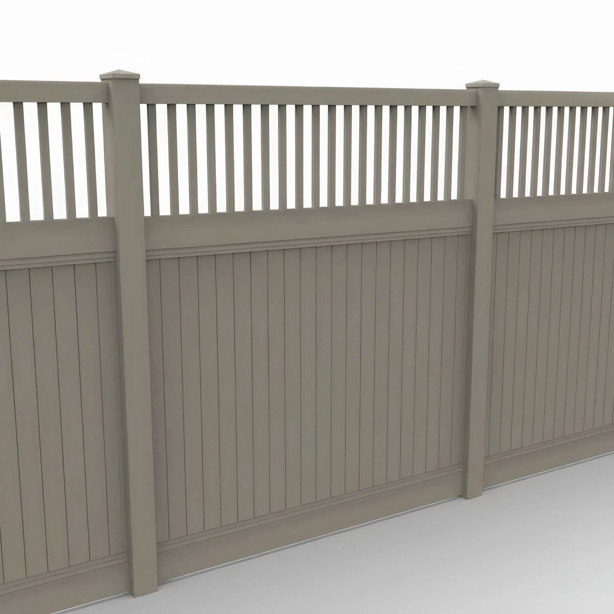 Clay Vinyl Vertical Privacy Fence Panel 8'x8' | Calcoast