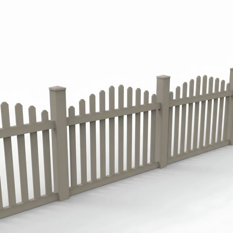 Clay Vinyl Arched Picket Fence Panel 4'x6' | Calcoast