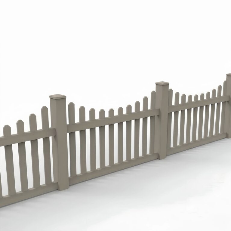 Clay Vinyl Scalloped Picket Fence Panel 3'x6' | Calcoast
