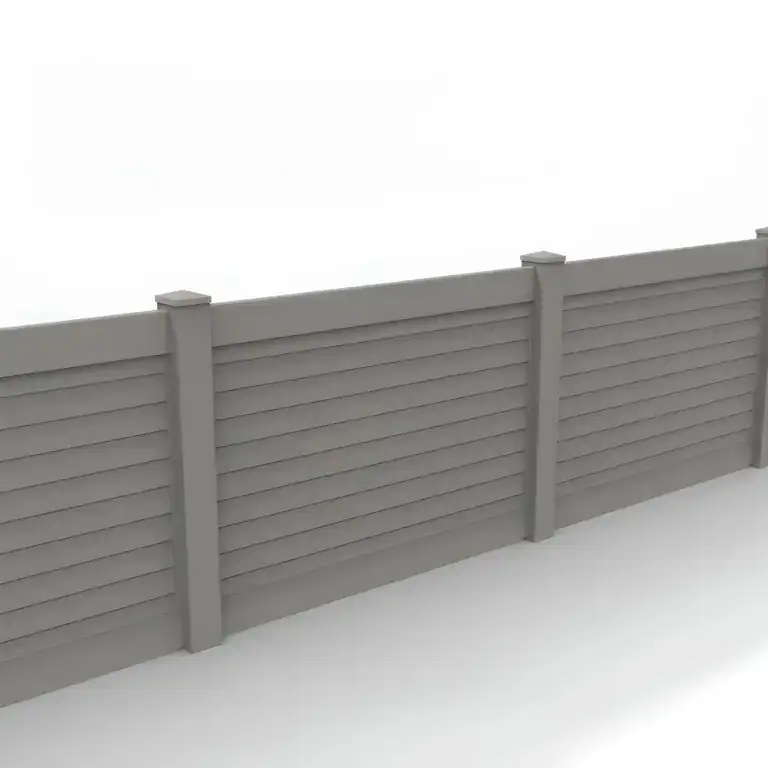 Slate Gray Vinyl Horizontal Privacy Fence Panel 4'x8' | Calcoast