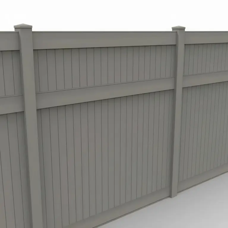 Slate Gray Vinyl Vertical Privacy Fence Panel 8'x8' | Calcoast