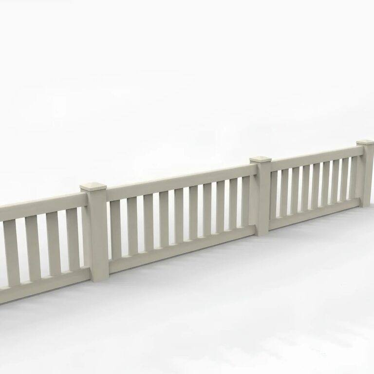 Tan Vinyl Vertical Flat Picket Fence Panel 2'x8' | Calcoast