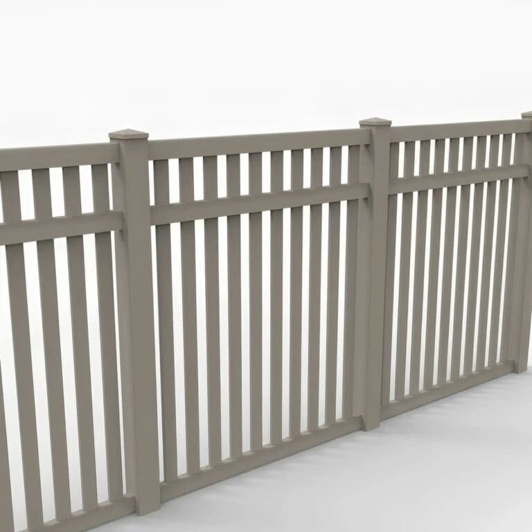 Clay Vinyl Vertical Flat Picket Fence Panel 6'x8' | Calcoast